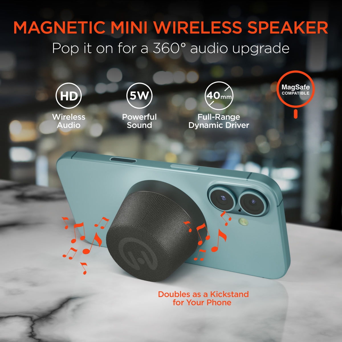 Pocket Popper Magnetic Mini Wireless Speaker – HYPERGEAR