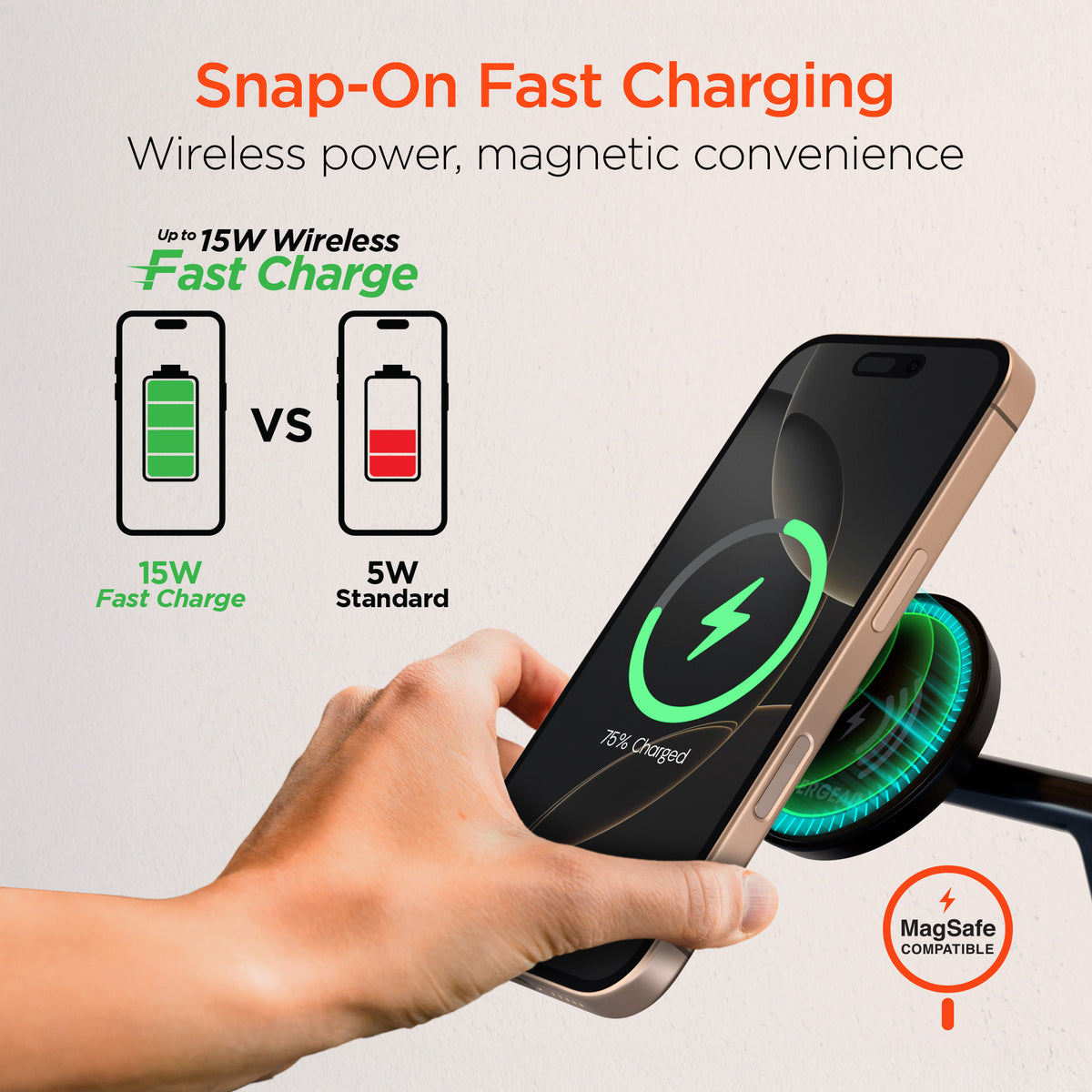 MaxCharge Pro 3-in-1 Wireless Charging Stand with 15W Magnetic Wireles ...