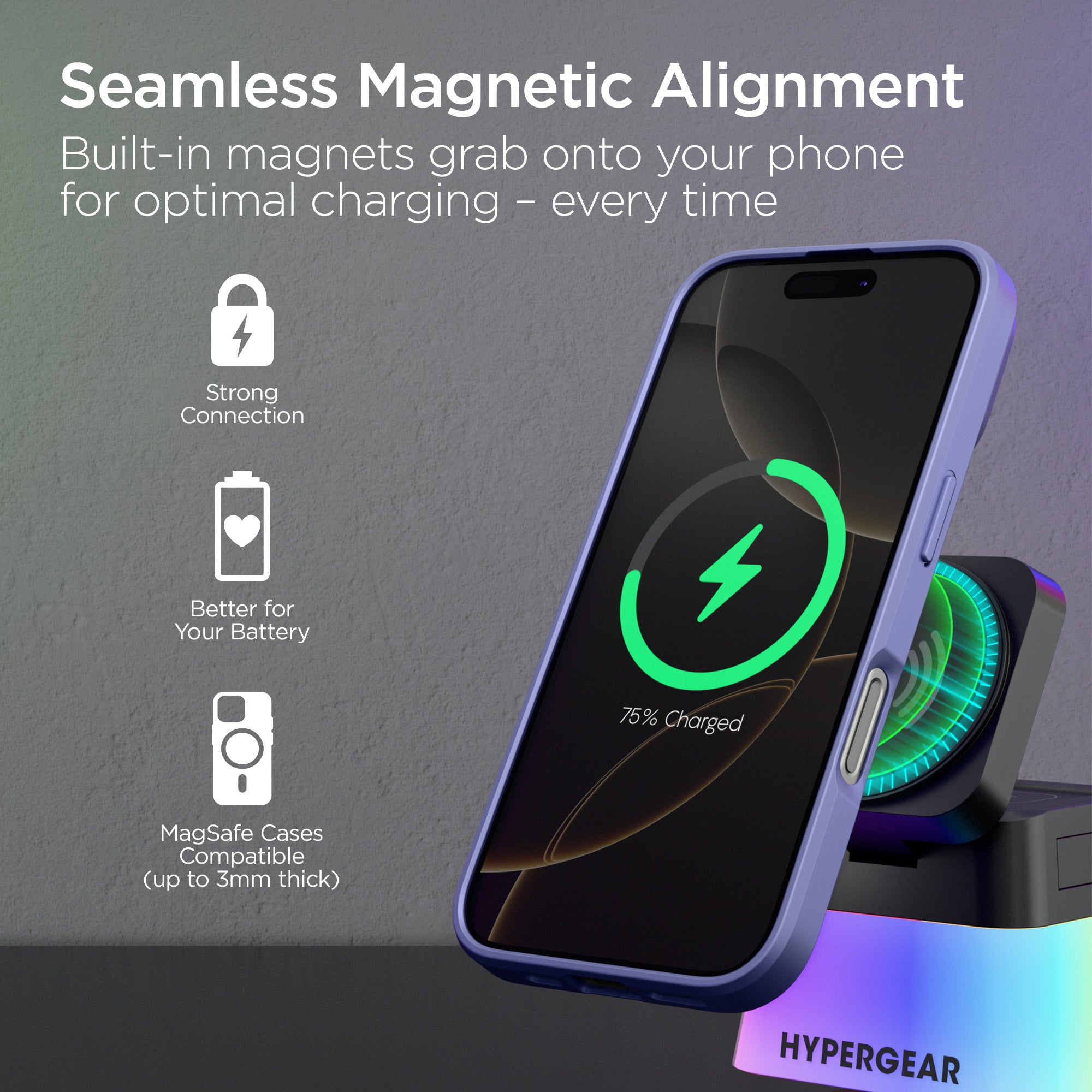PowerFold Cube 3-in-1 Wireless Charging Stand with 15W Magnetic Wirele ...