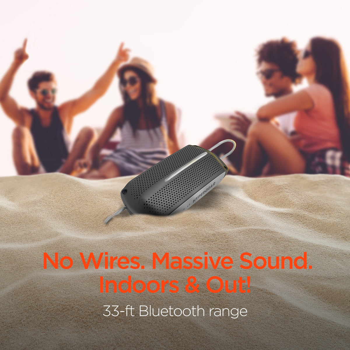 HyperGear Wave Water Resistant Wireless Speaker - Black / Grey – HYPERGEAR