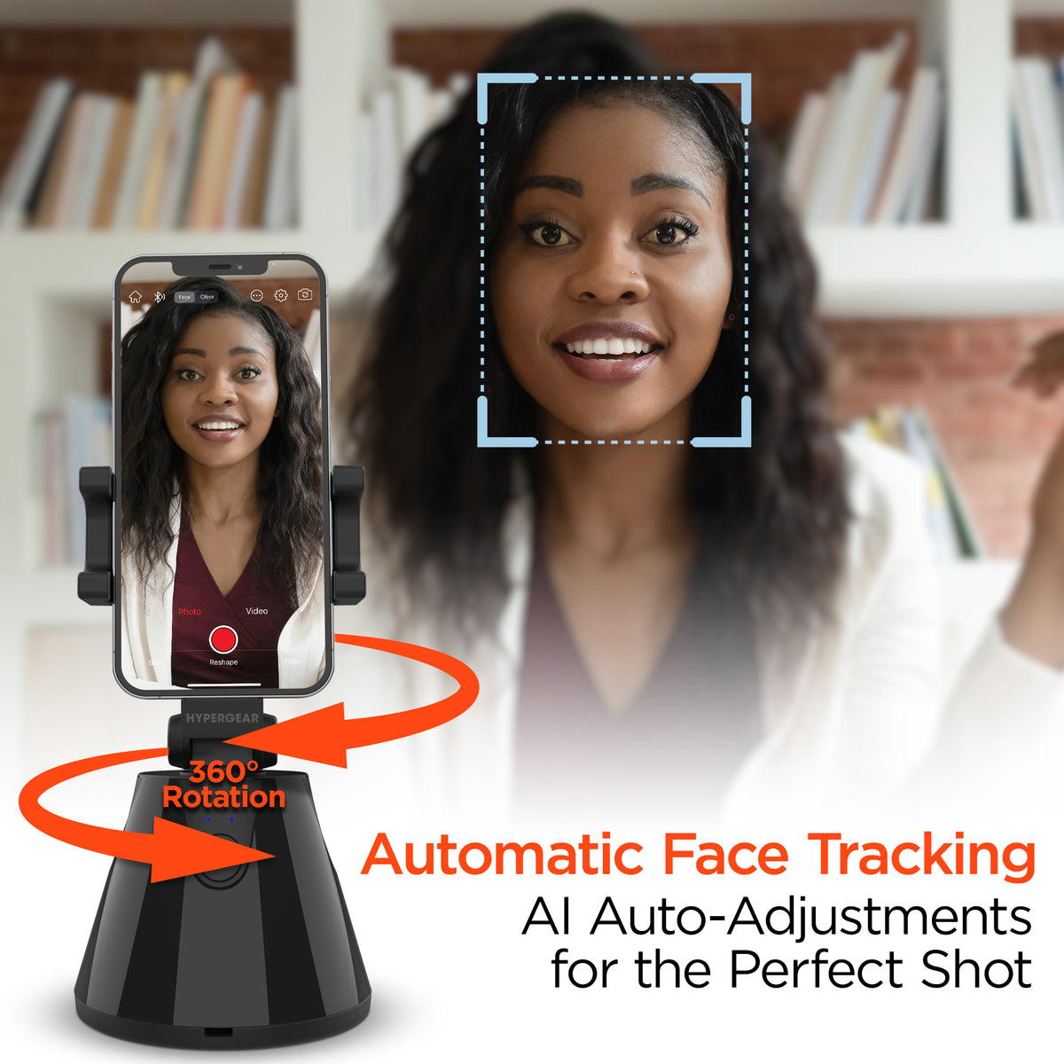 AI auto-tracking phone mount, 360 face tracking phone mount | HyperGear ...